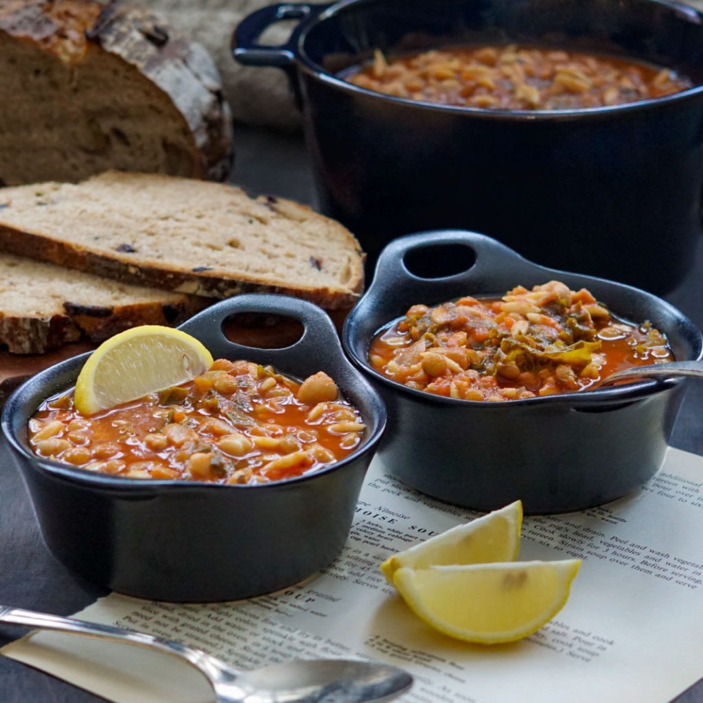 Moroccan Lentil and Chickpea Soup (Harira) - thekitchensinkblog.com