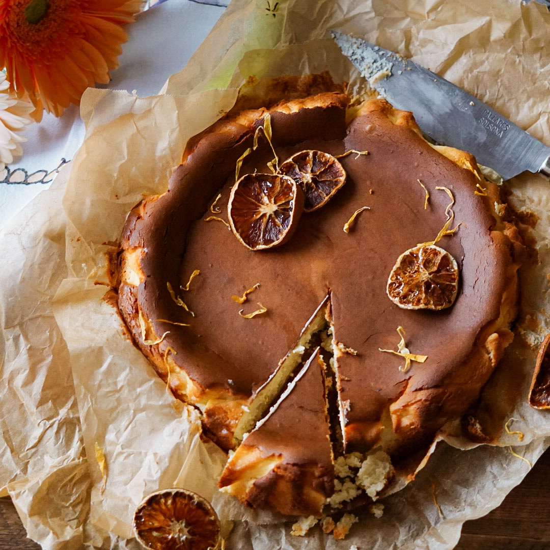 Orange Basque Cheesecake - thekitchensinkblog.com